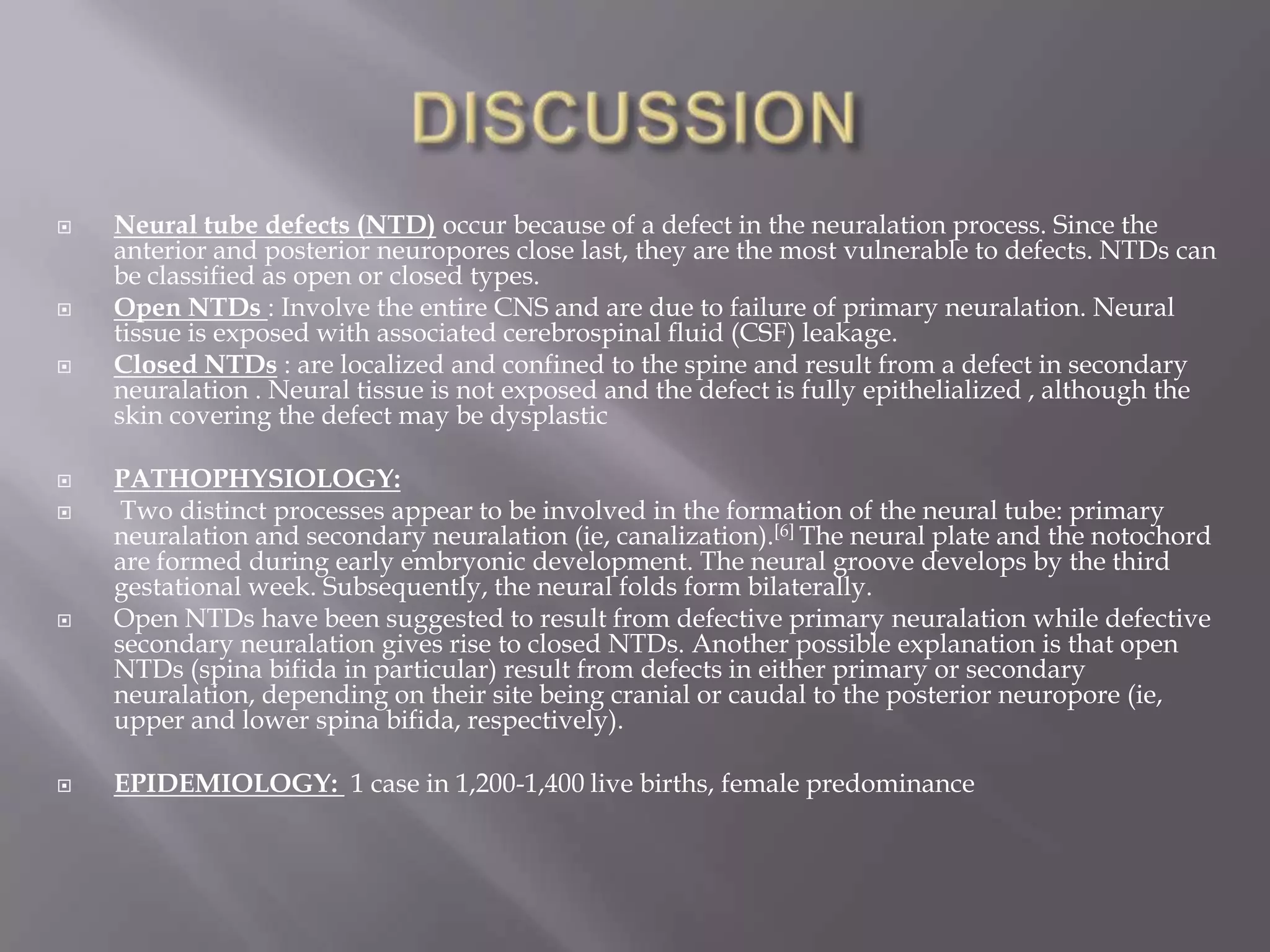 Neural tube defects a case series - copy | PPTX