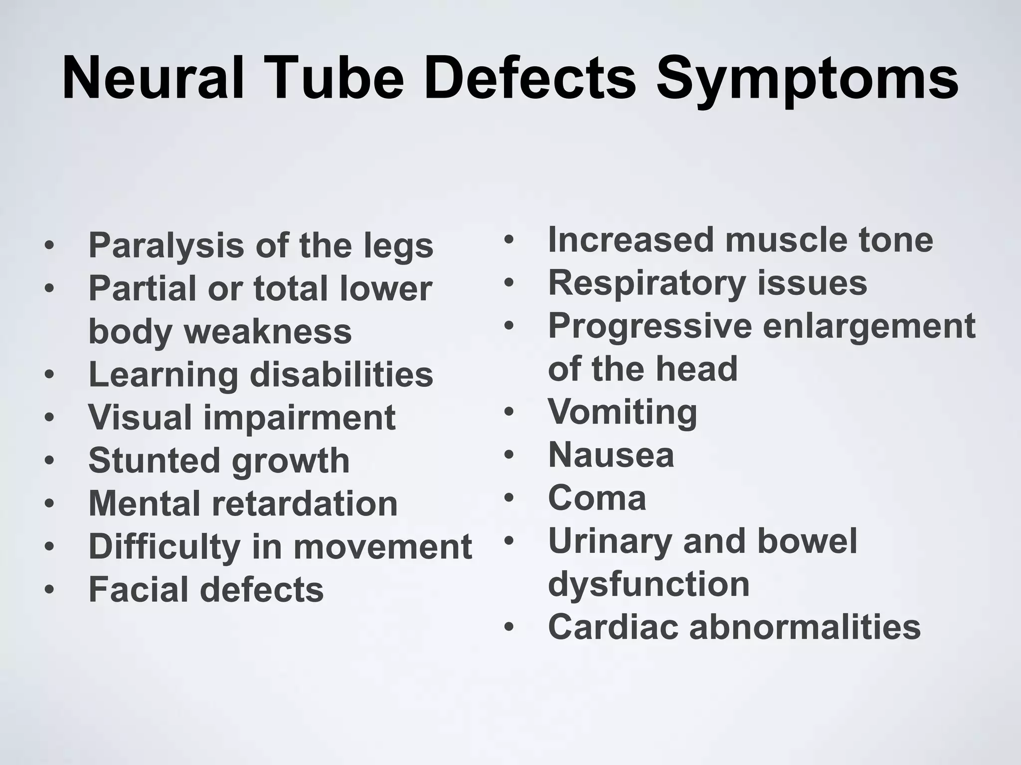 Neural tube defects: Importance of Folic Acid and Vitamin B12 intake | PPSX