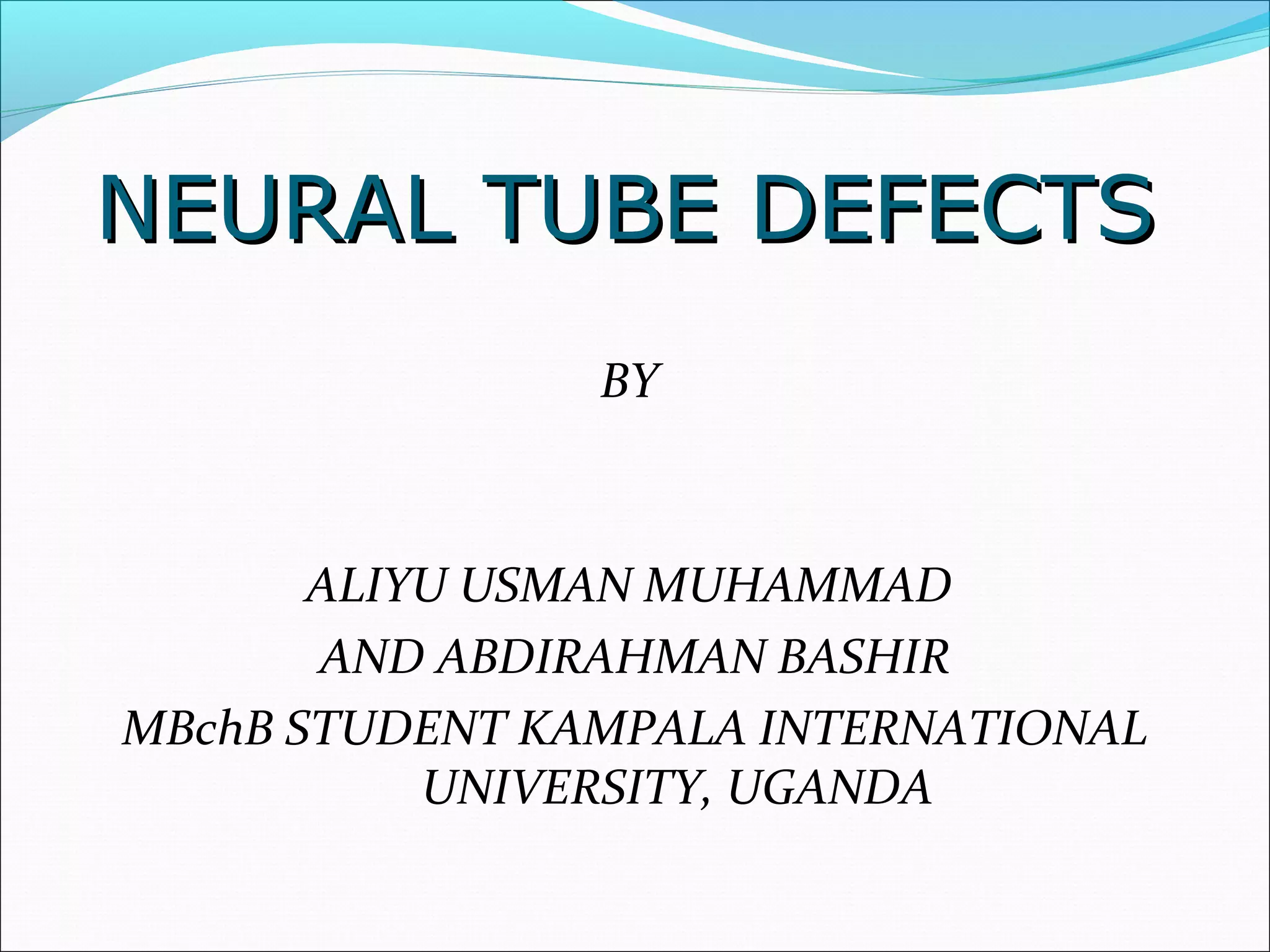Neural tube defects | PPT