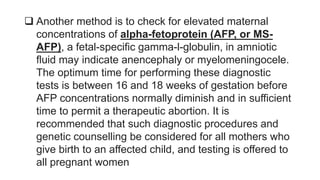 Neural tube defects (myelomeningocele) | spina bifida | PPTX