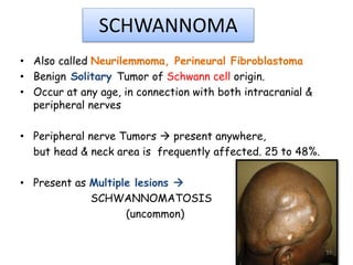 NEURAL TUMORS involving the oral and maxillofacial pathology | PPTX