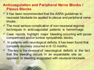 Neuraxial anesthesia and | PPT