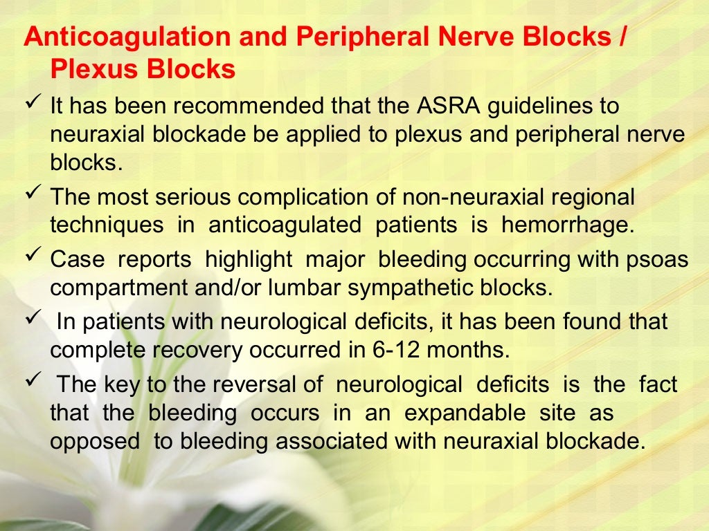 Neuraxial anesthesia and | PPT