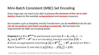 Mini-Batch Consistent Slot Set Encoder For Scalable Set Encoding | PPT
