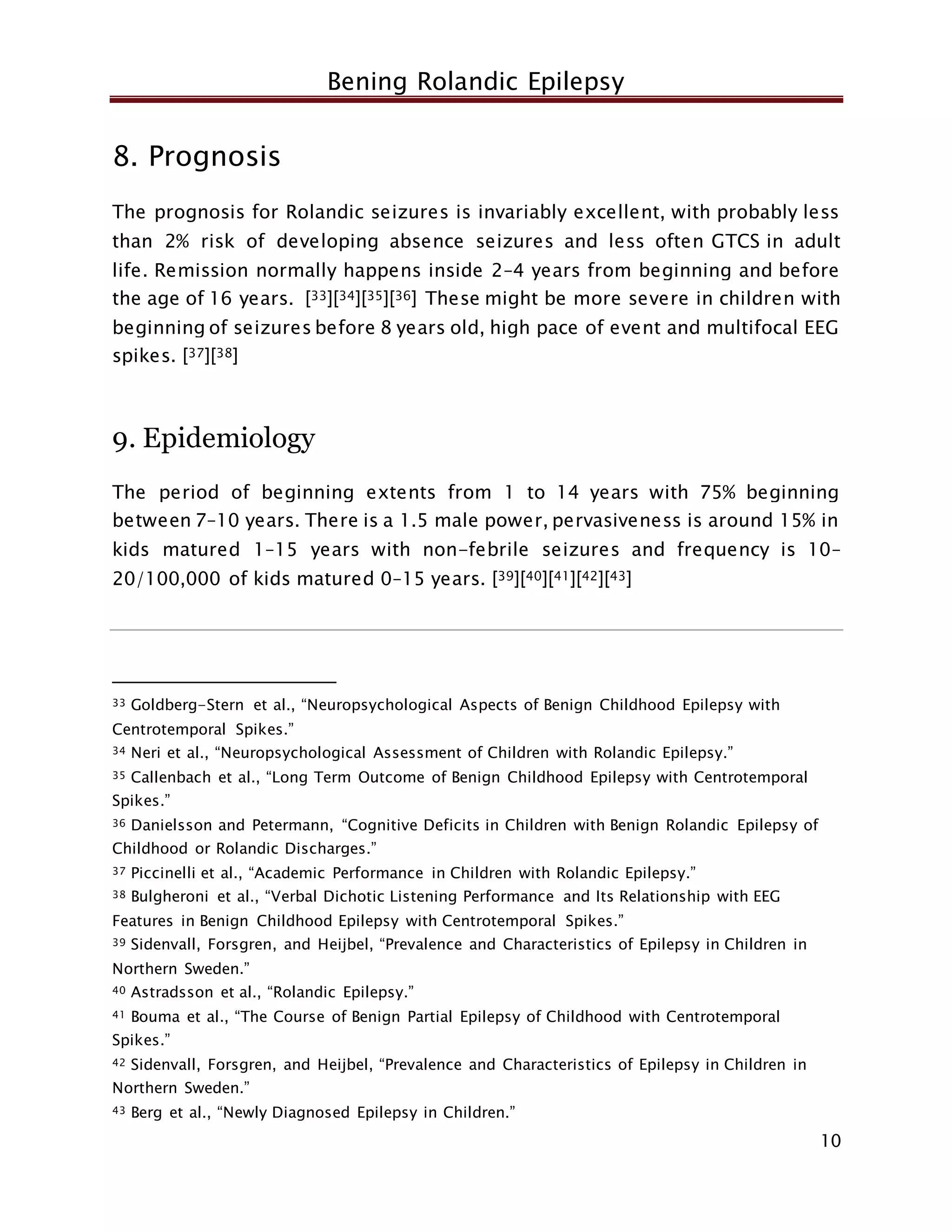 Neurology: Bening Rolandic Epilepsy | PDF