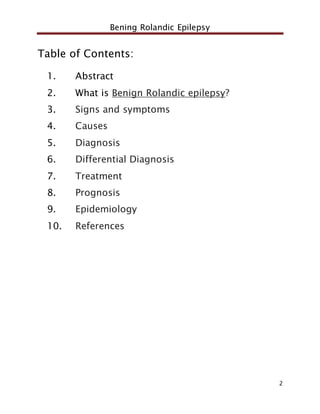 Neurology: Bening Rolandic Epilepsy | PDF