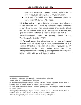 Neurology: Bening Rolandic Epilepsy | PDF