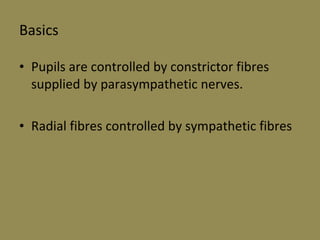 Neuro clinics 31- The pupils -basic | PPT