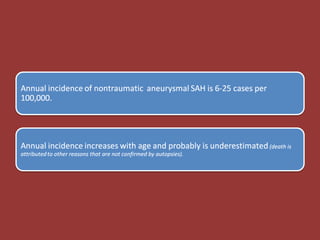 Neuro clinics 37 a sah | PPT