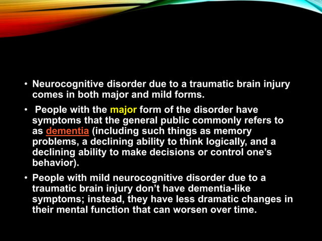 Neuro cognitive disorders | PPTX | Brain and Nervous System Disorders ...