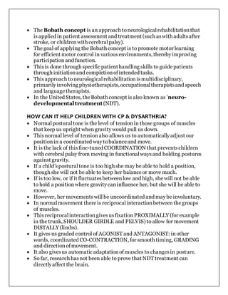 Neuro Developmental Therapy (Bobath Concept) | DOCX