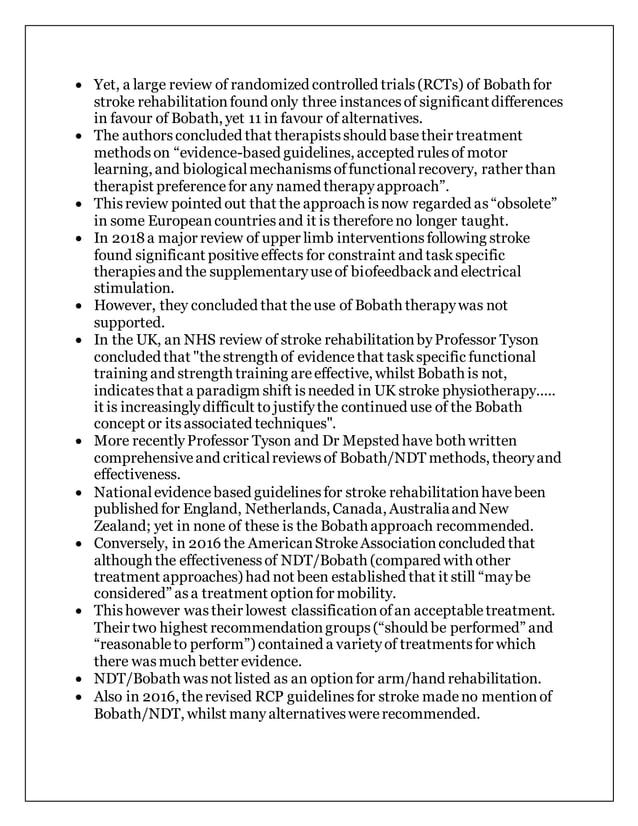 Neuro Developmental Therapy (Bobath Concept) | DOCX