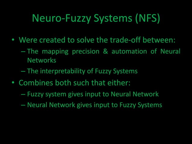 Neuro-fuzzy systems | PPTX