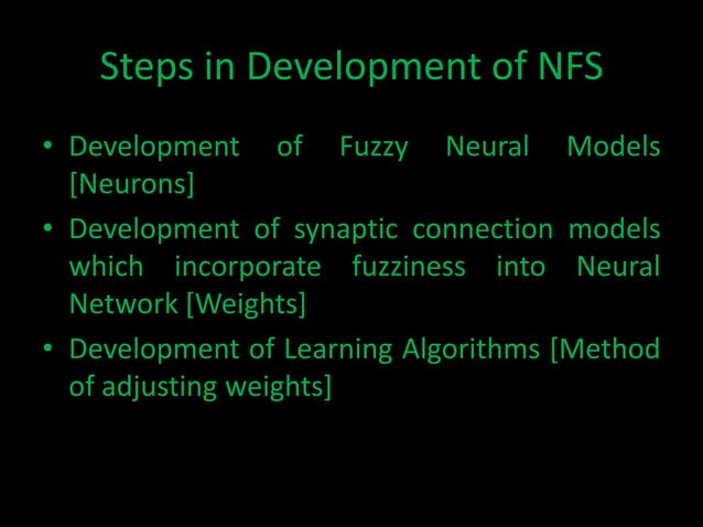 Neuro-fuzzy systems | PPTX