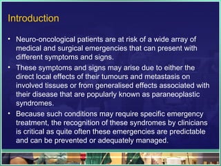 Neuro oncological emergency | PPT