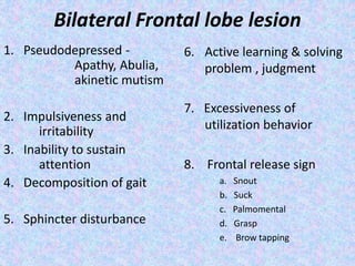 Neuro psychiatric aspect of frontal lobe | PPTX