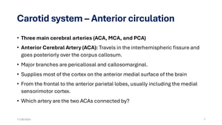 Cerebral Hemispheres: Arterial supply and Venous drainage | PDF