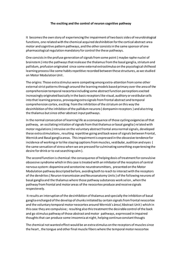 The exciting and the control of neuron cognitive pathway | PDF