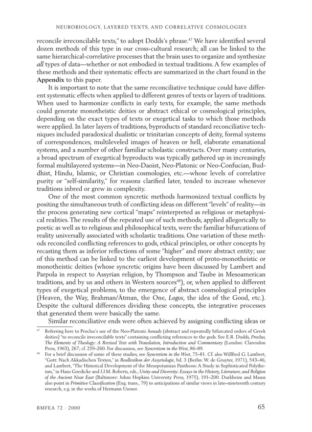 Neurobiology Layered Texts And Correlative Cosmologies — A Cross Cultural Framework For