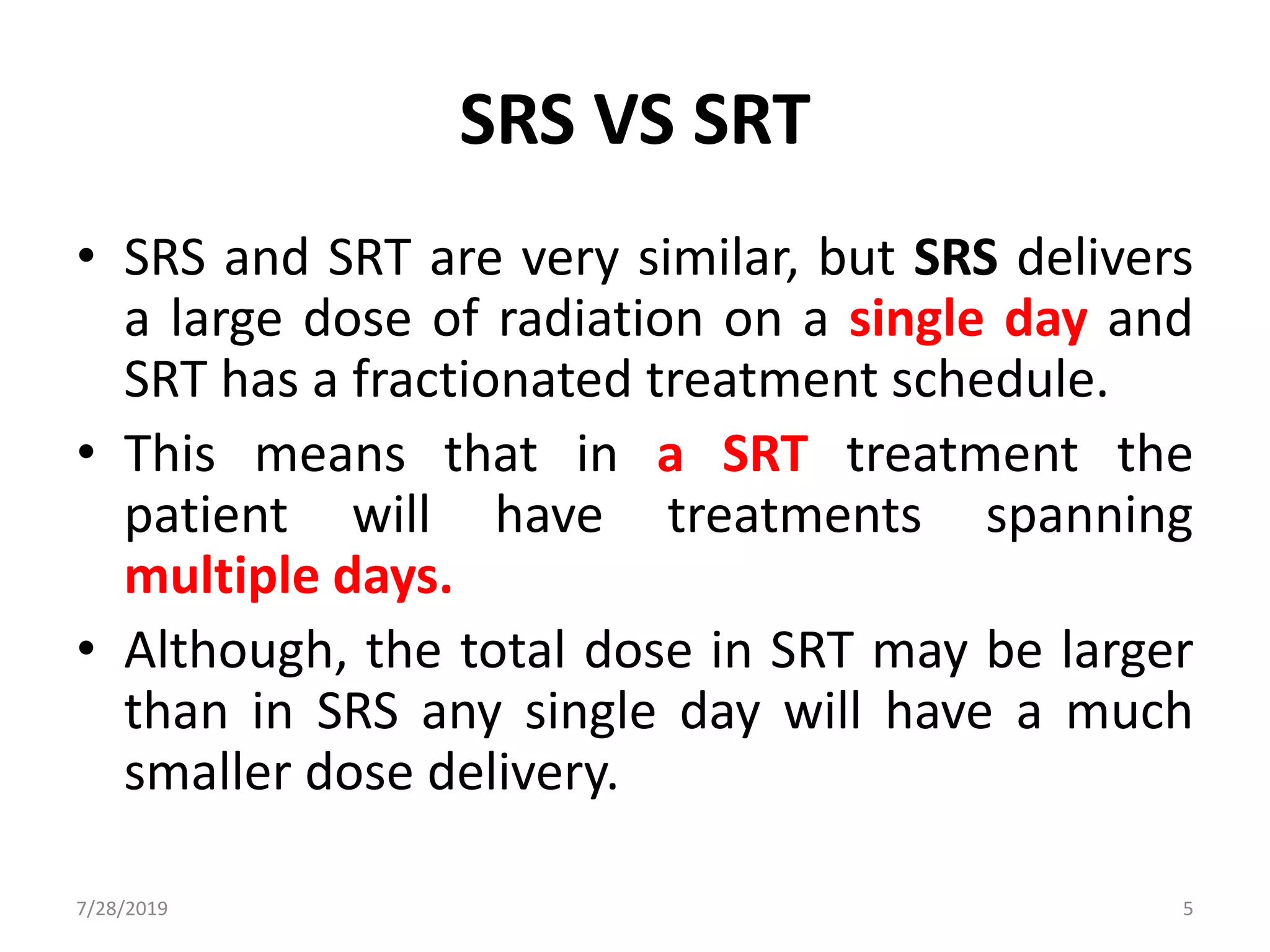 OVERVIEW OF SRS/SRT IN BRAIN TUMORS | PPTX