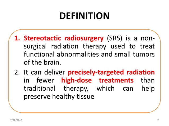 OVERVIEW OF SRS/SRT IN BRAIN TUMORS | PPTX