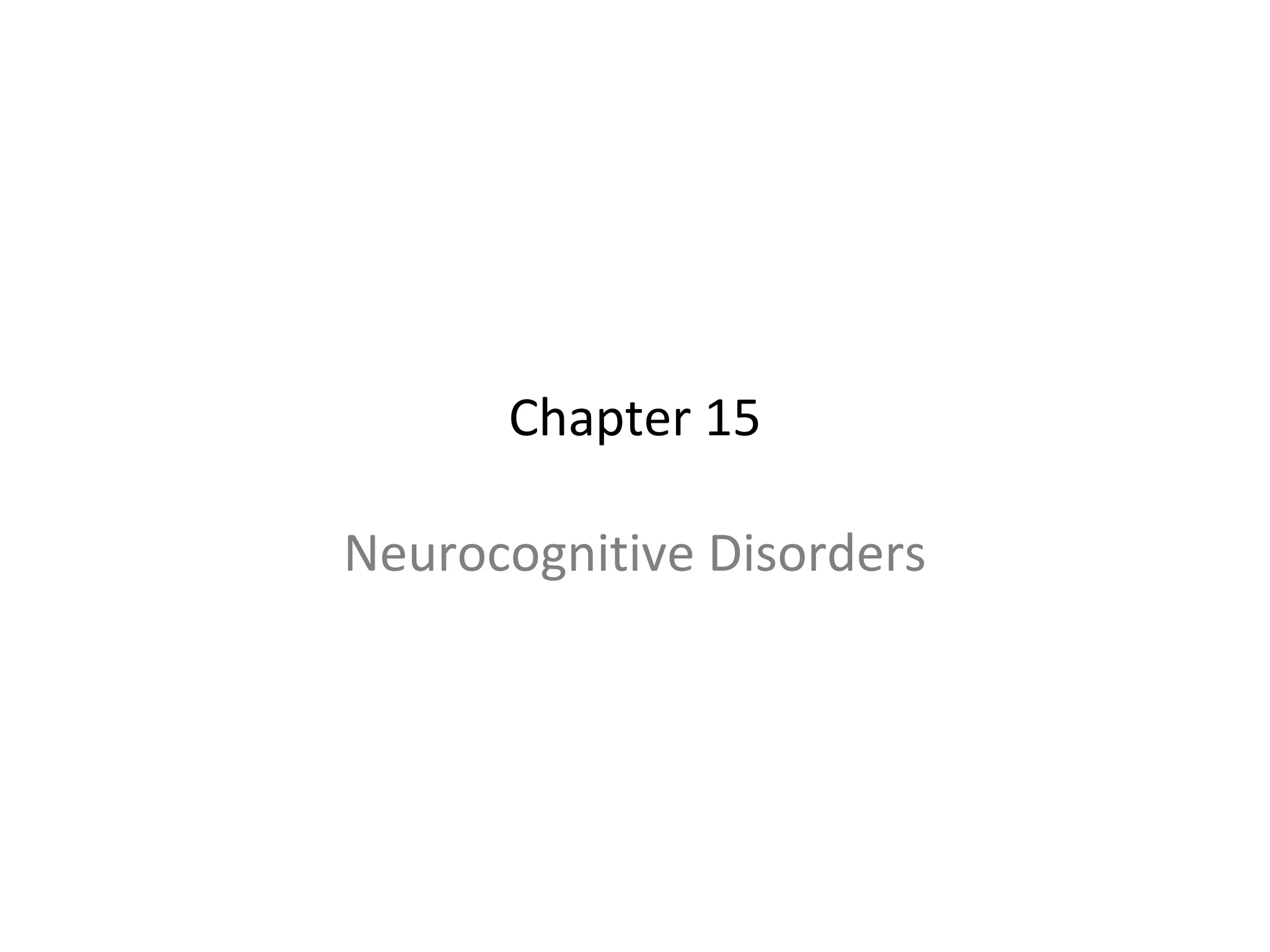 Neurocognitive disorders (1) | PPT