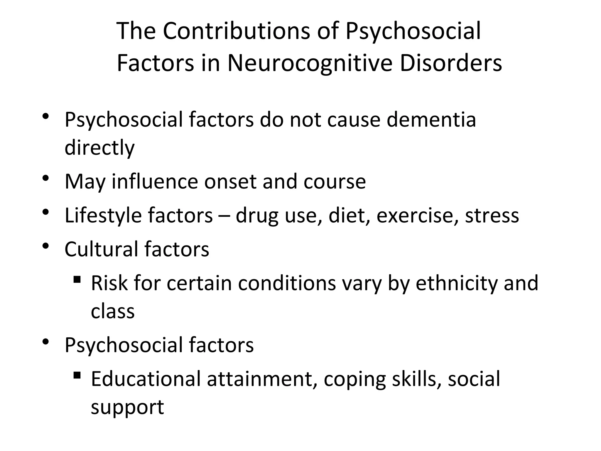 Neurocognitive disorders (1) | PPT