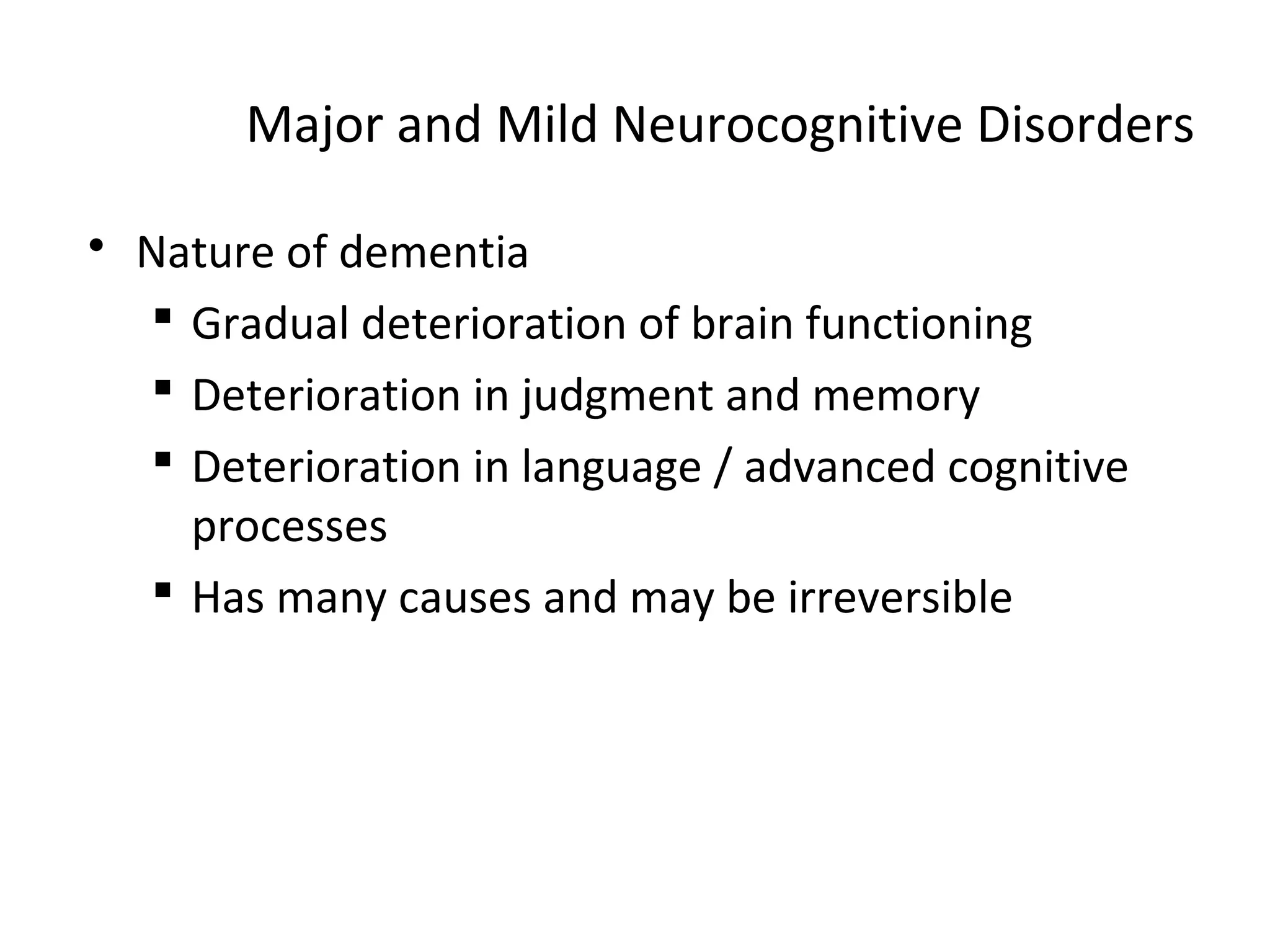 Neurocognitive disorders (1) | PPT