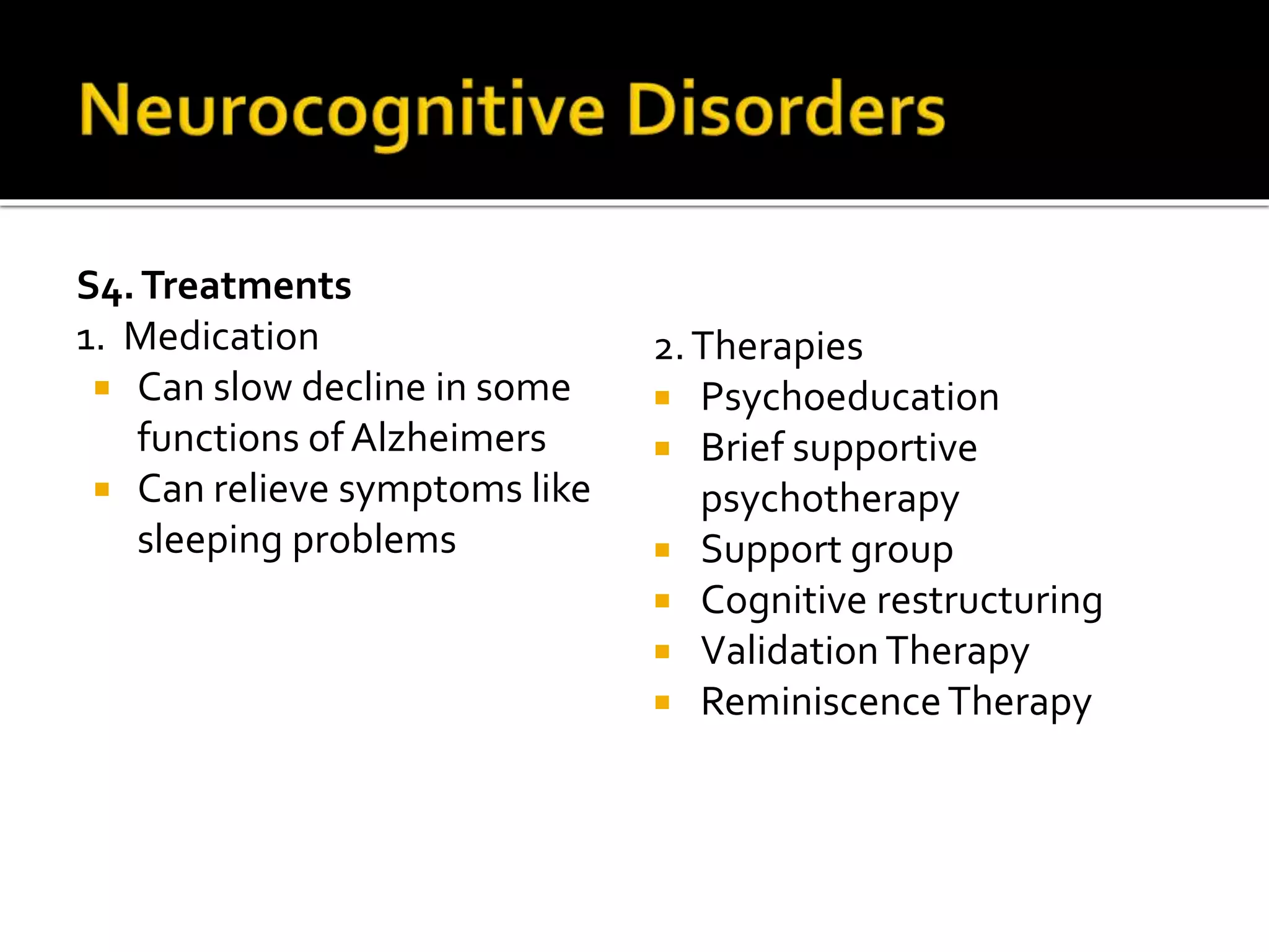 Neurocognitive Disorders for NCMHCE Study | PPTX