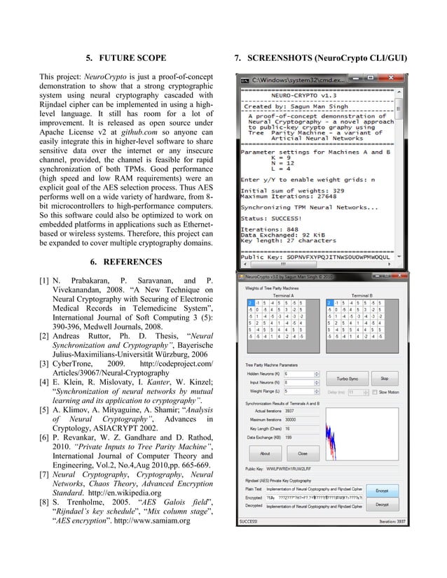 NeuroCrypto: C++ Implementation of Neural Cryptography with Rijndael Cipher | PDF