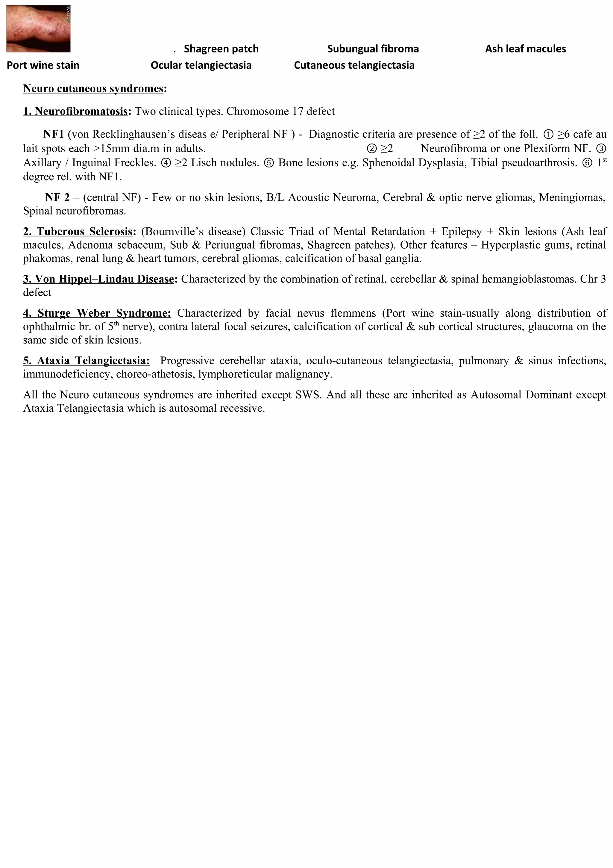 Neurocutaneous markers | DOC