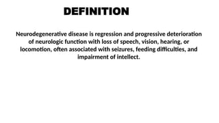 Approach to NEURODEGENERATIVE DISORDER ppt | PPTX