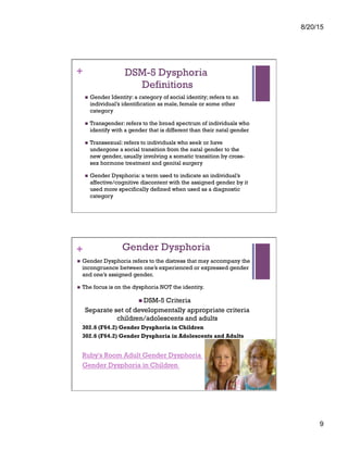 DSM-5: Neurodevelopmental Disorders and Gender Dysphoria | PDF