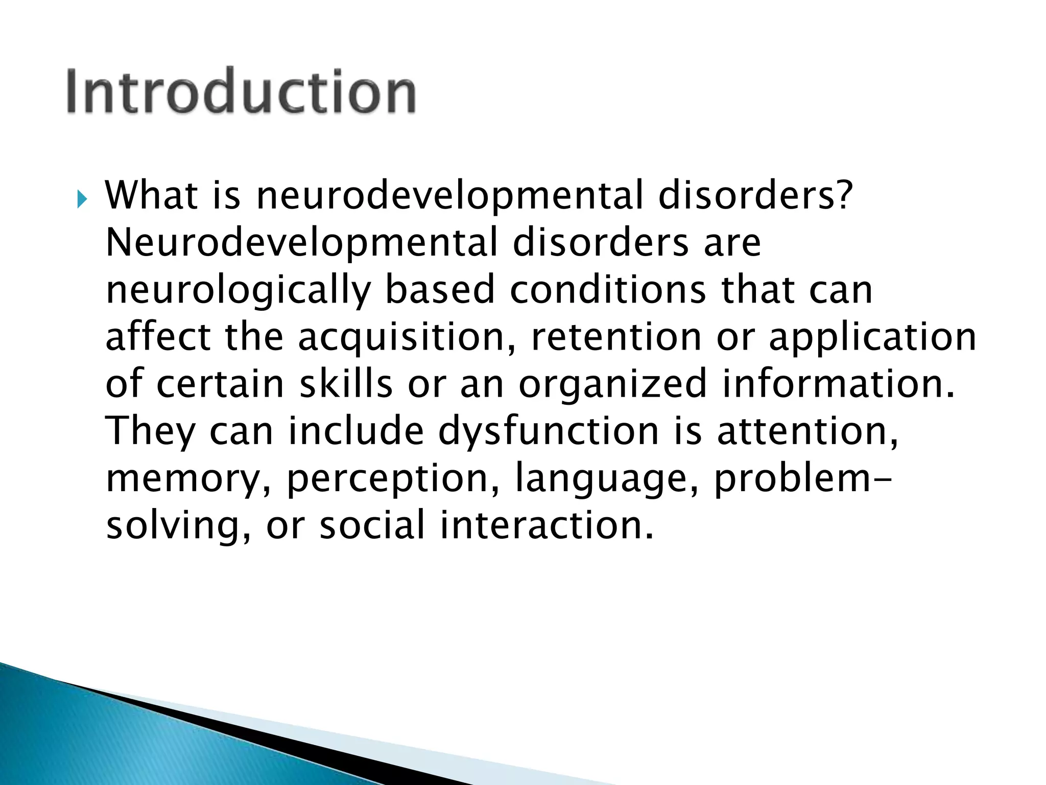 Different Neurodevelopmental Disorders and Inclusive Education | PPT