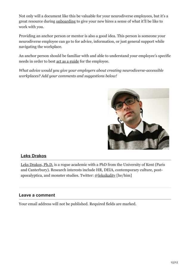 Neurodiversity Inclusion: A Quick Guide for HR | PDF