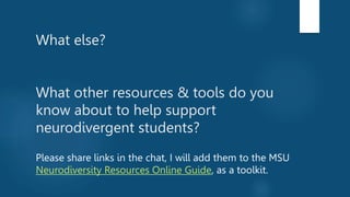 Instruction Strategies to Support Neurodivergent Students | PPTX ...