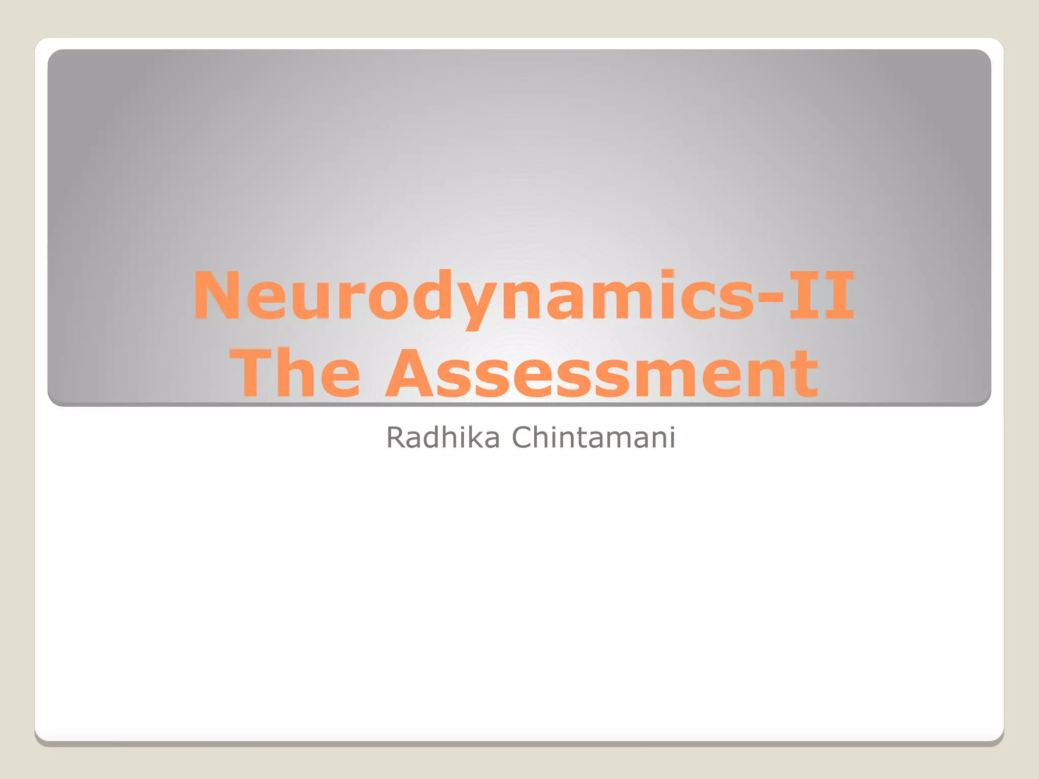 Neurodynamics-II | PDF