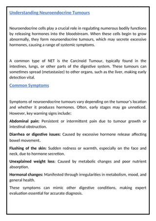 Neuroendocrine Tumours ( N E Ts ) | DOCX