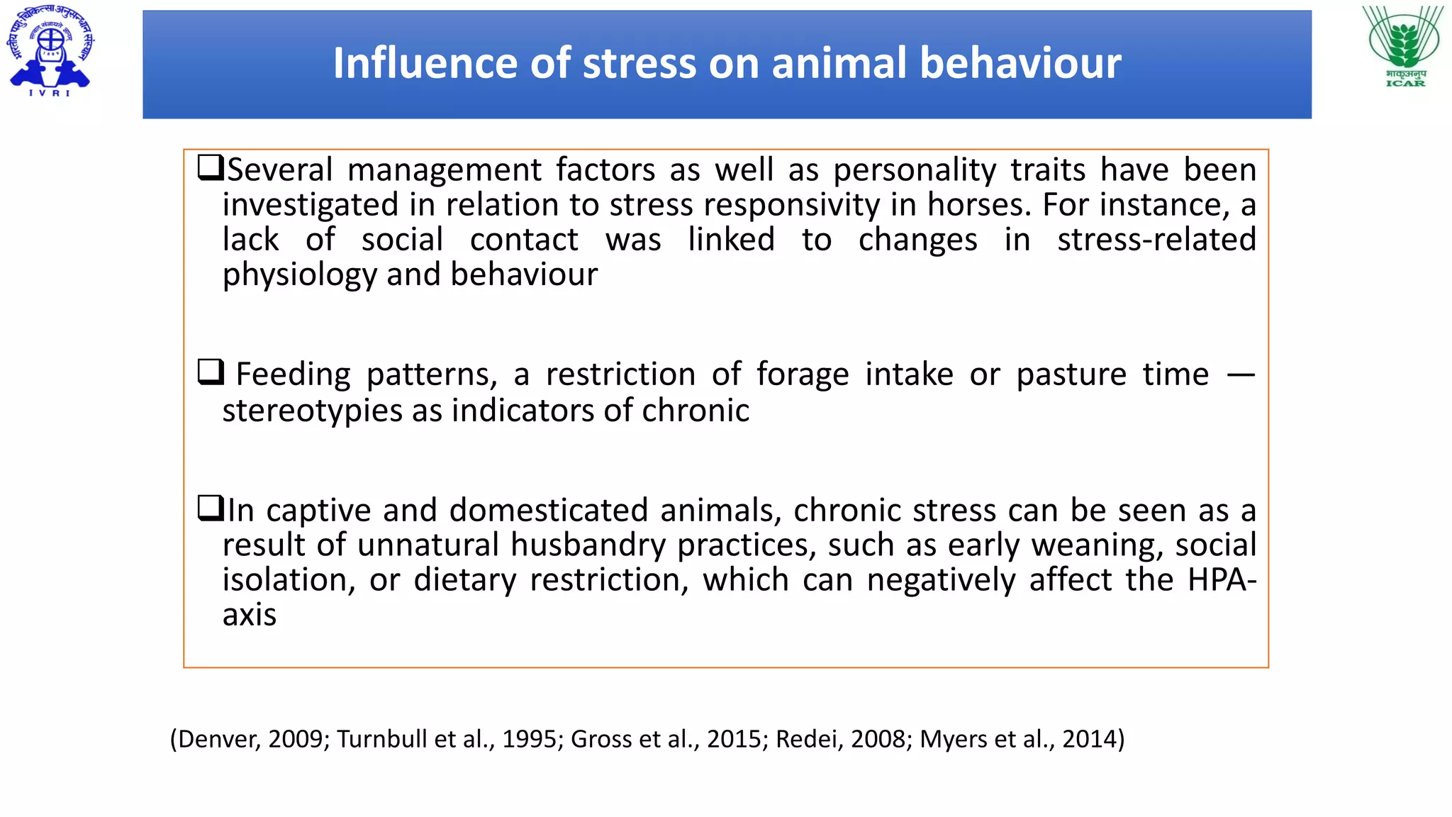 Neuro-endocrine basis of Behavioural Disorders in Farm Animals | PPT