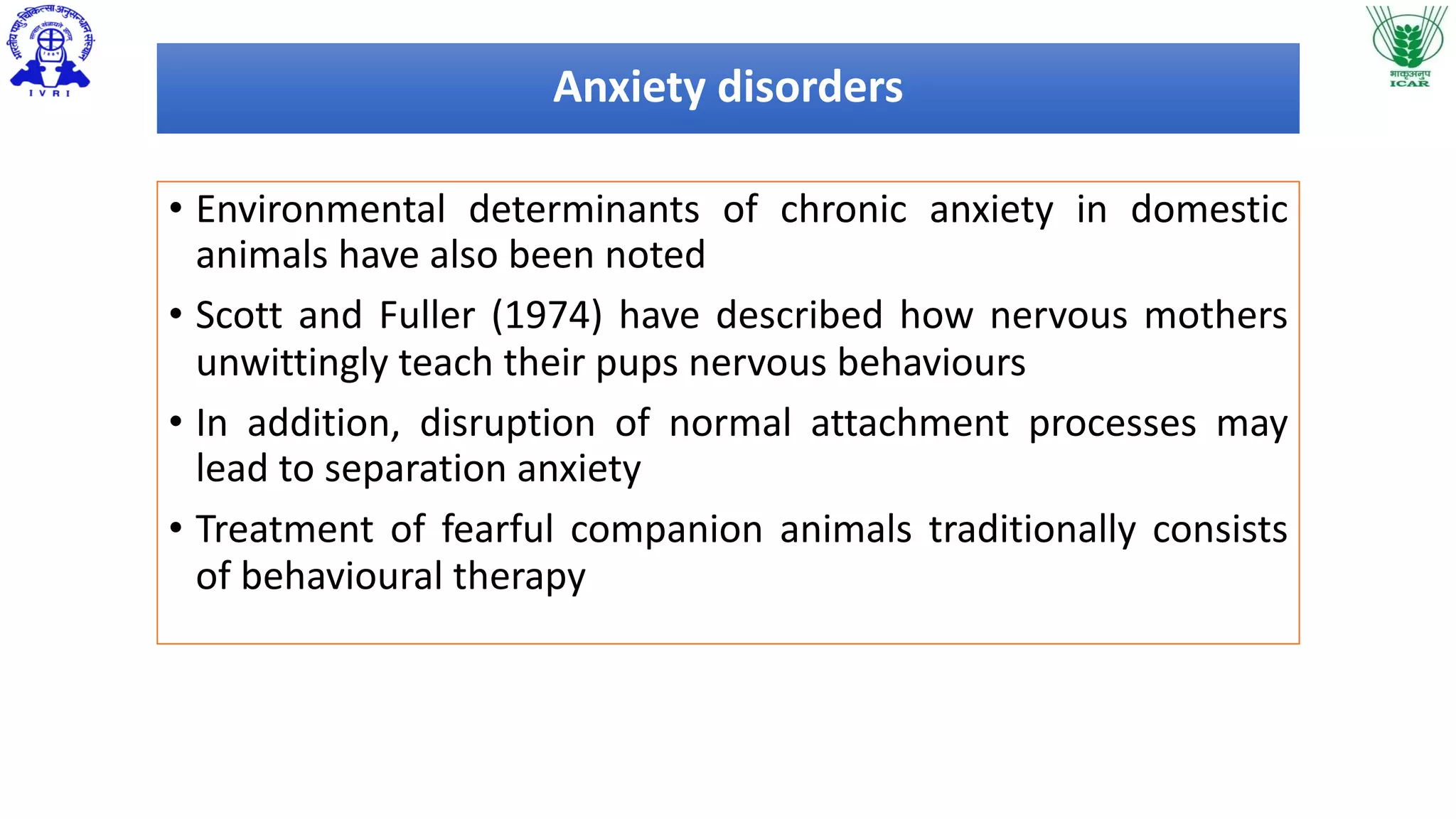 Neuro-endocrine basis of Behavioural Disorders in Farm Animals | PPT