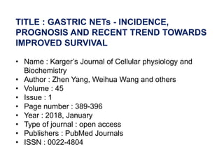 NEUROENDOCRINE TUMORS OF GIT-1 neuro endo | PPTX