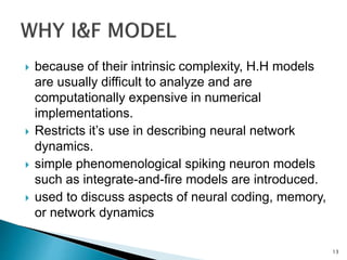 Integrate and Fire based neuron model | PPT
