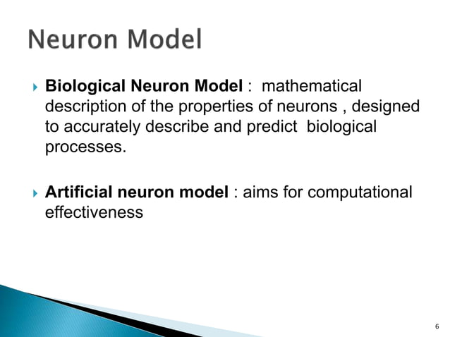 Integrate and Fire based neuron model | PPT
