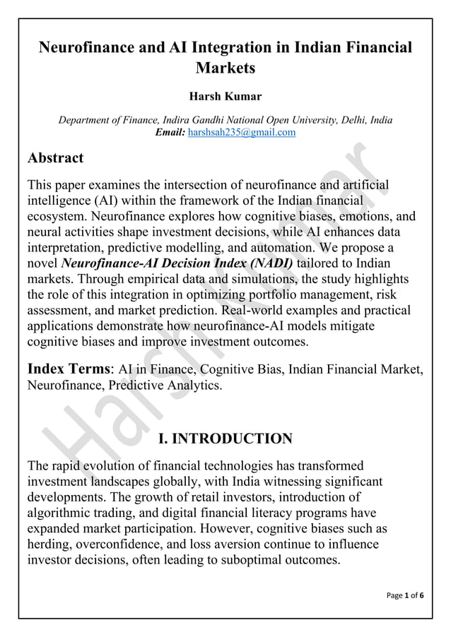 Neurofinance and AI Integration in Indian Financial Markets.pdf