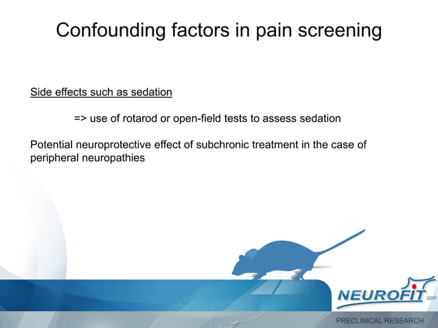 Neurofit pain models and tests | PPT | Free Download