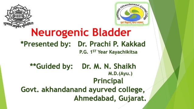 Neurogenic bladder- An Ayurveda Corelation. | PPT