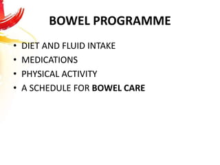 Neurogenic bowel in spinal cord injury | PPTX