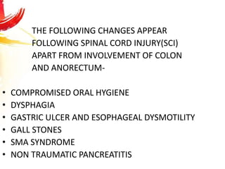 Neurogenic bowel in spinal cord injury | PPTX