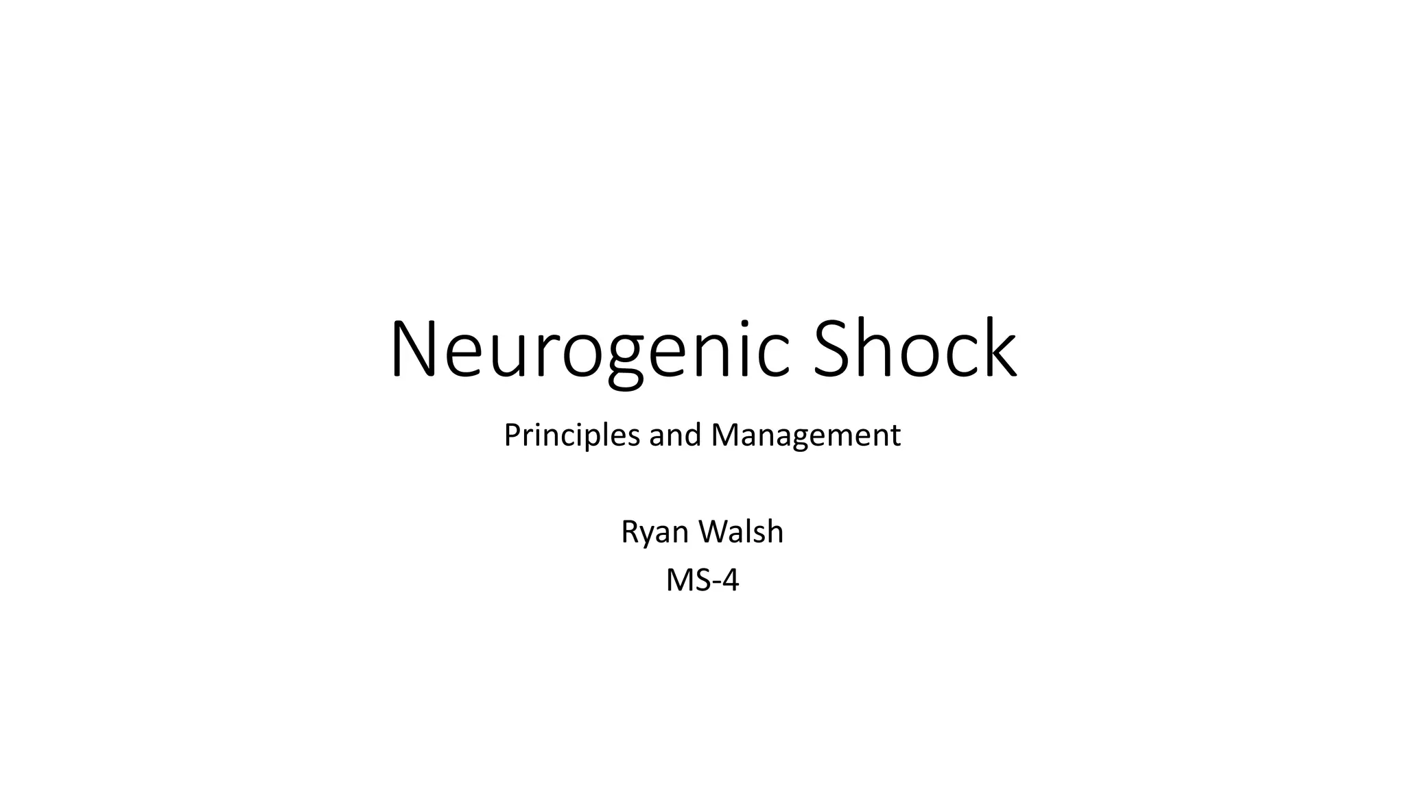 Neurogenic shock | PPTX
