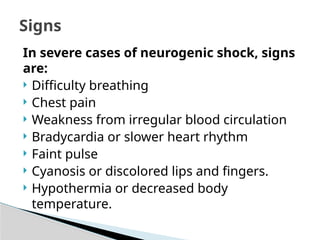Topic: Neurogenic shock and advance nursing care . | PPT